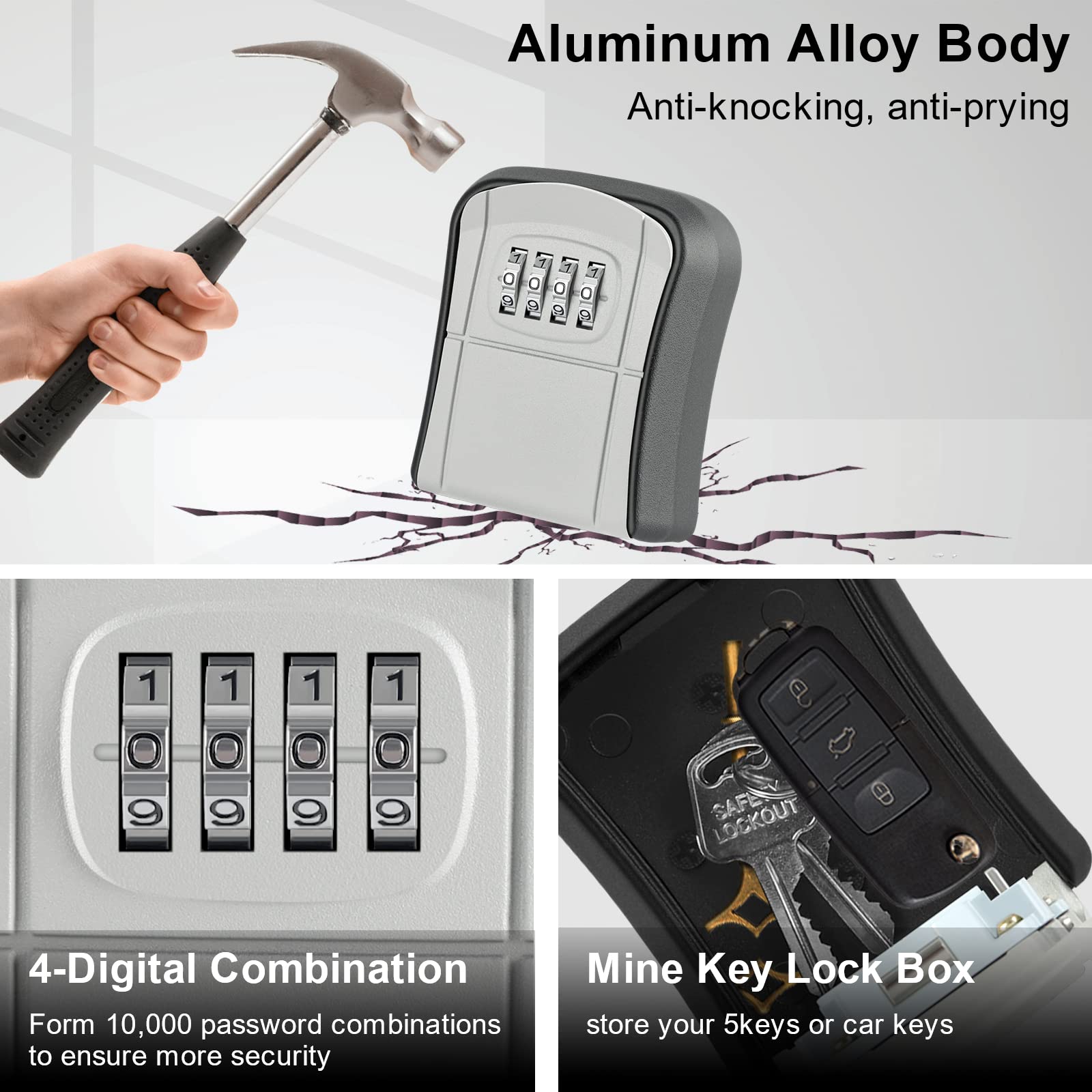 Snapklik.com : Key Lock Box, Diyife Combination Lockbox Portable ...