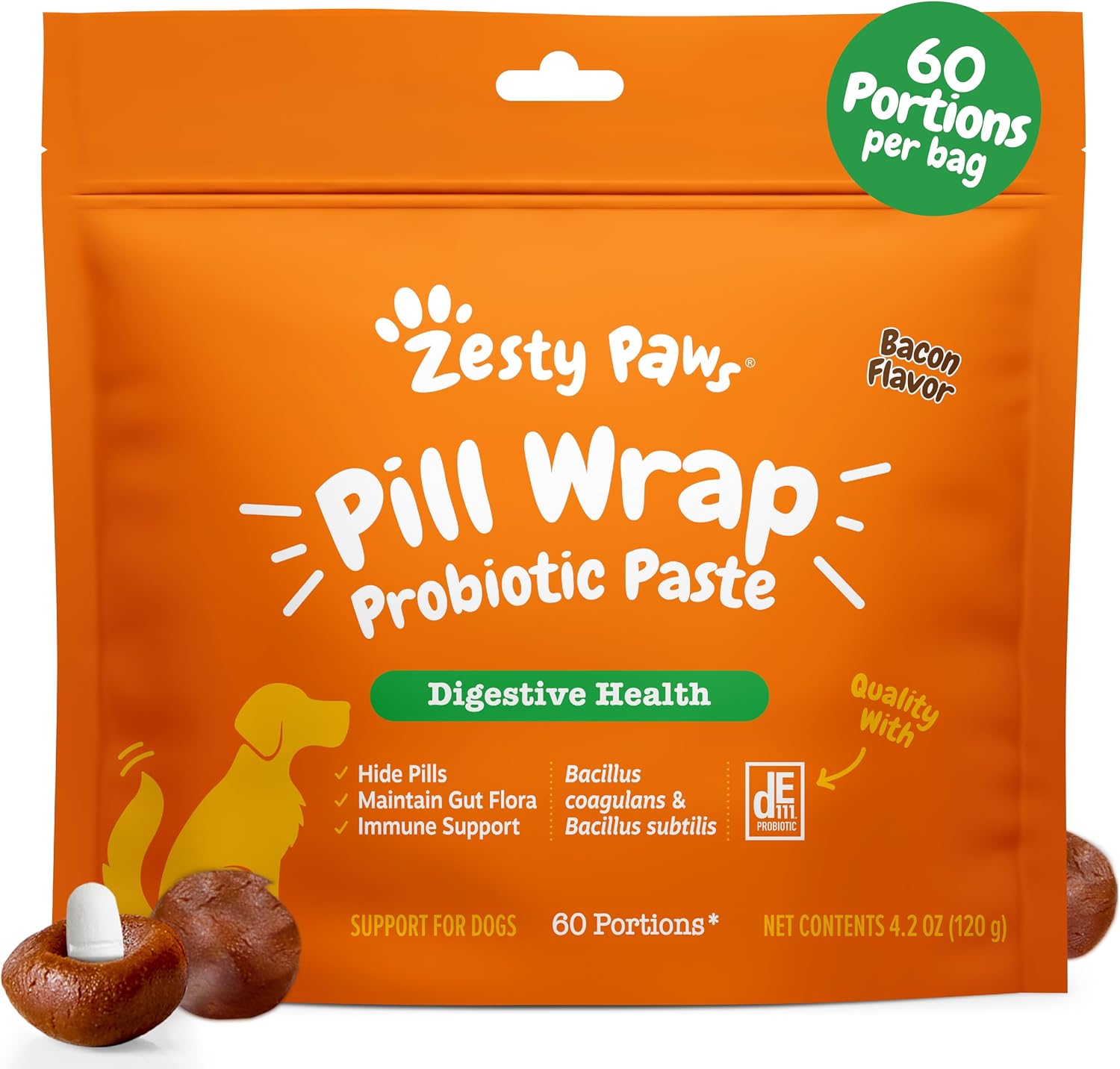 Amazon.com : Zesty Paws Pill Wrap Probiotic Paste for Dogs - Immune ...