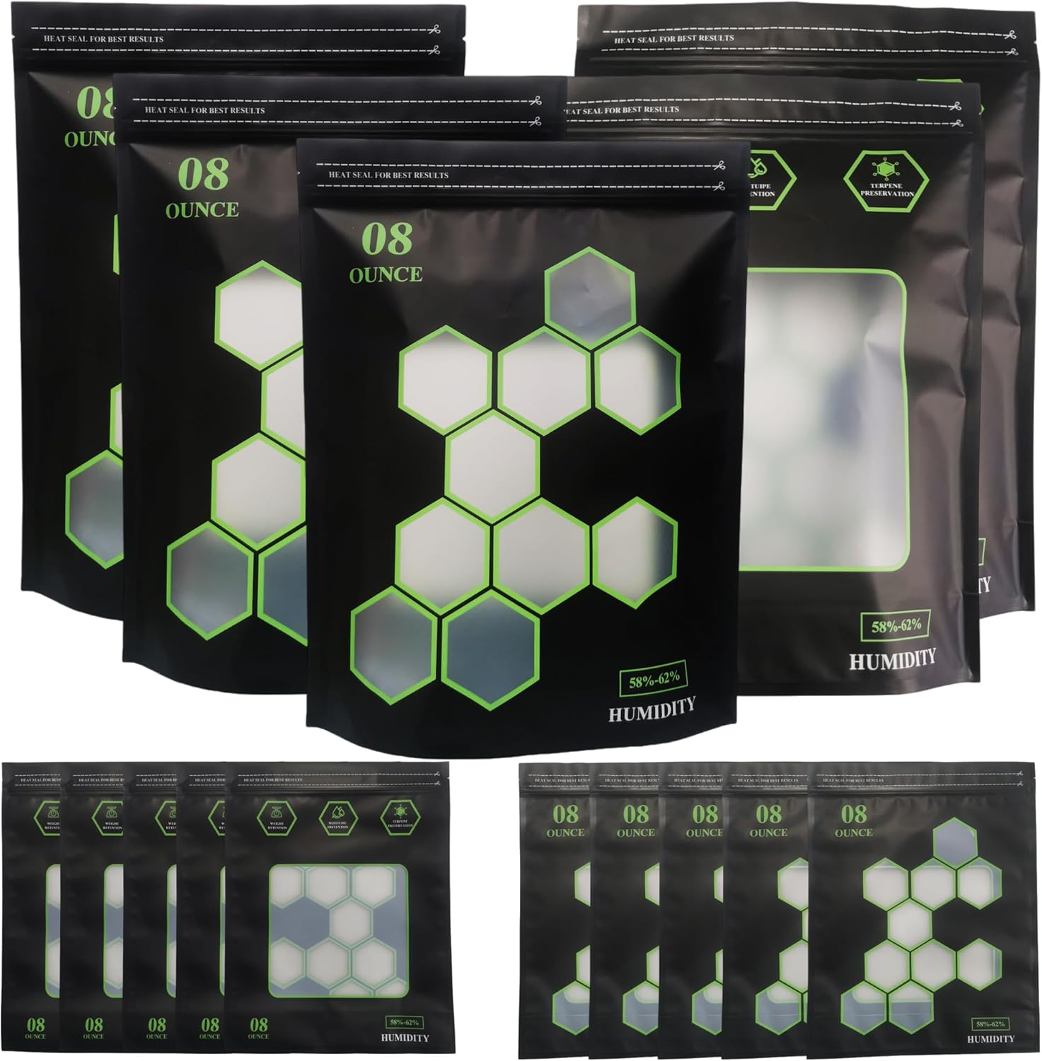 Amazon.com: 10 pack 1/2 LB Storage Terp Bags 58%-62% RH 2-Way Humidity ...