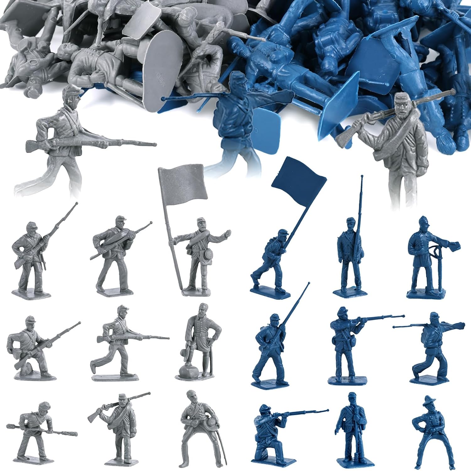 Amazon.com: Shindel 80PCS Army Men Toy Soldiers, Plastic Civil War Army ...