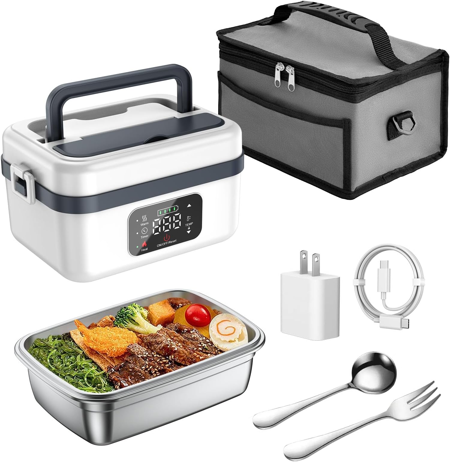 Amazon.com: Hugmazing Cordless Electric Lunch Box – Rechargeable Self ...
