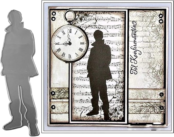 tailor13me Man Figure Shadow Scrapbooking Cutting Dies, Metal Die ...