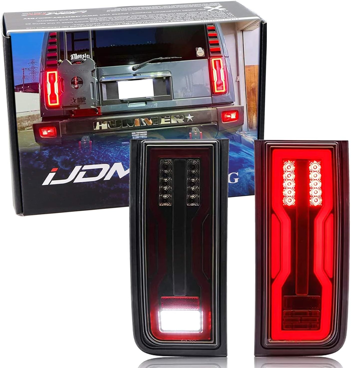 Amazon.com: iJDMTOY 22'GMC Hummer EV Style Black-Out Smoked Lens Full ...