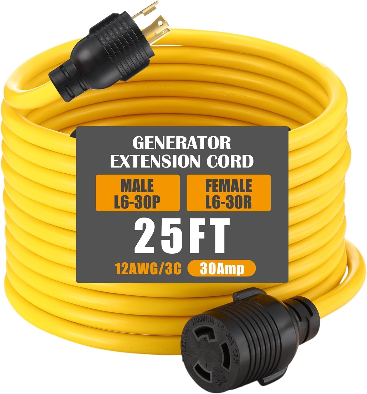 Amazon.com: Tellegloww NEMA L6-30 Generator Extension Cord, NEMA L6-30P ...
