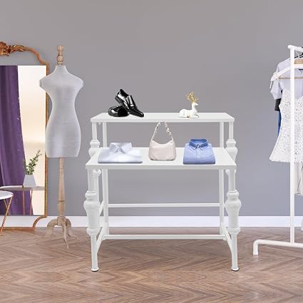 Amazon.com: kunghei 2 Pcs Nesting Tables Boutique Retail Display Rack ...
