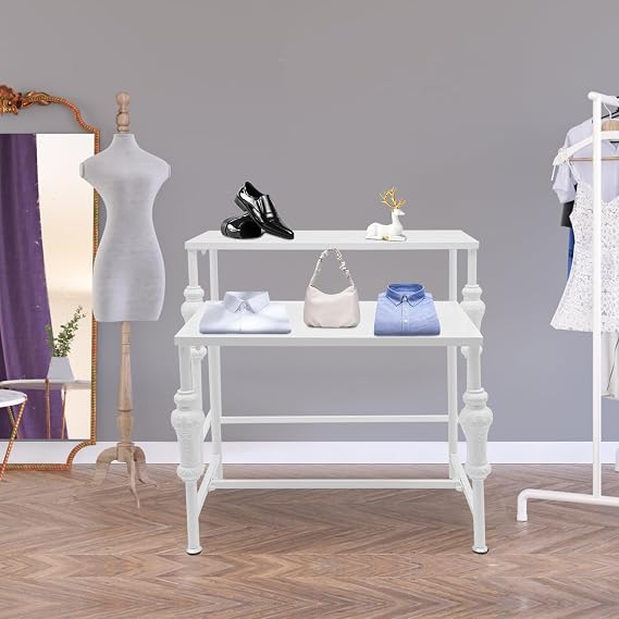 Amazon.com: kunghei 2 Pcs Nesting Tables Boutique Retail Display Rack ...