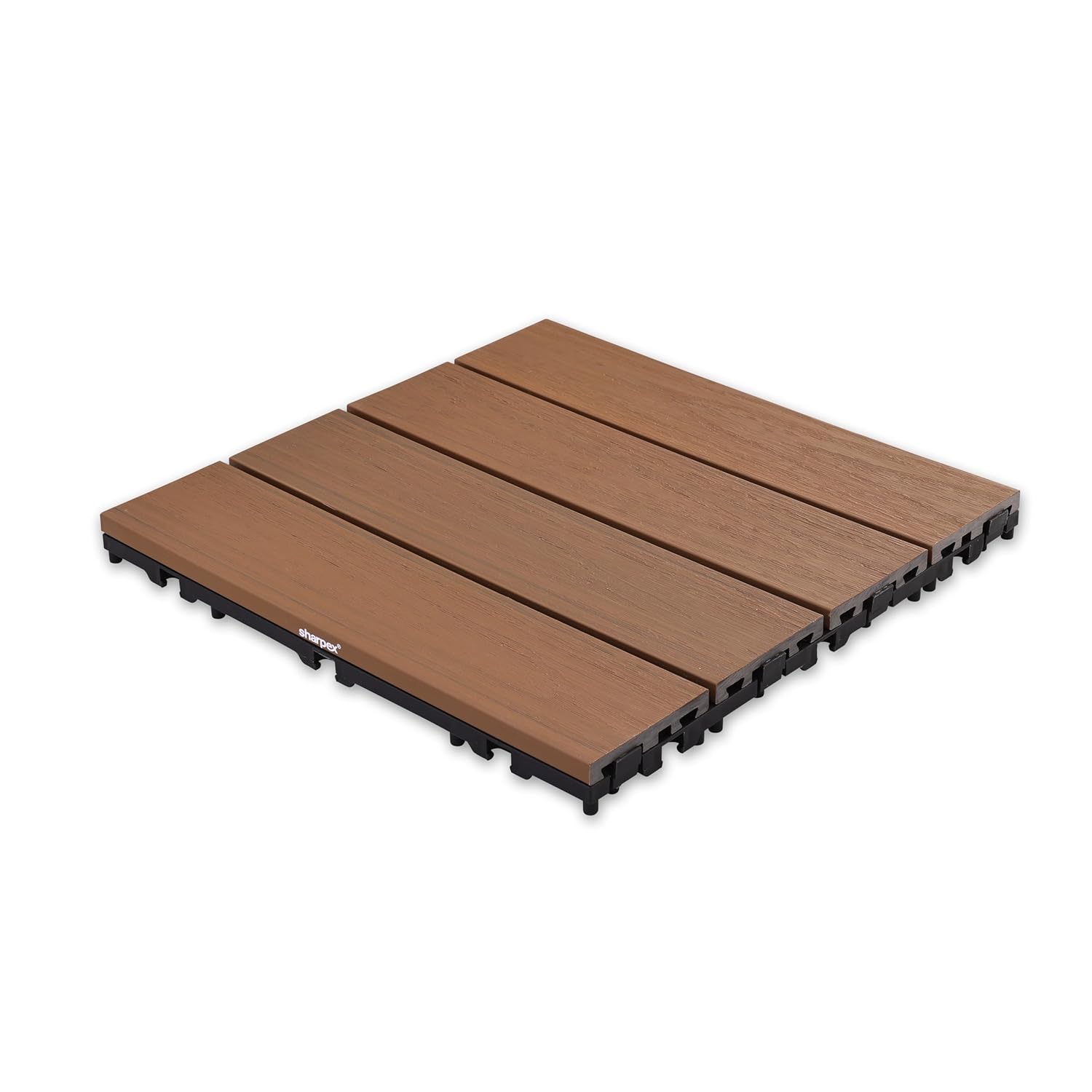 Sharpex WPC Deck Tiles with Interlocking | 1 Piece Floor Decking Water ...