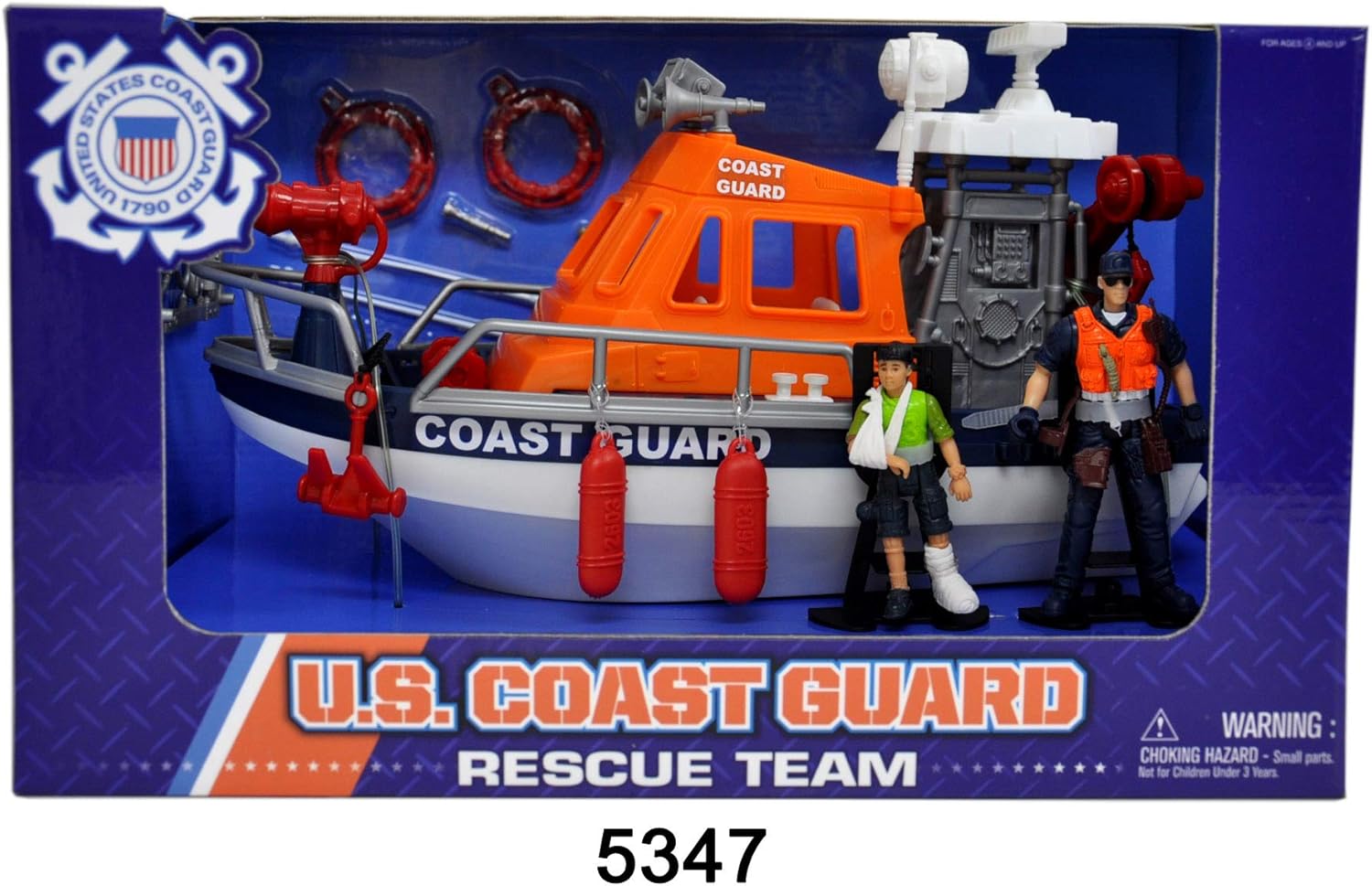 Amazon.com: United States Coast Guard Rescue Boat Playset with 2 Action ...
