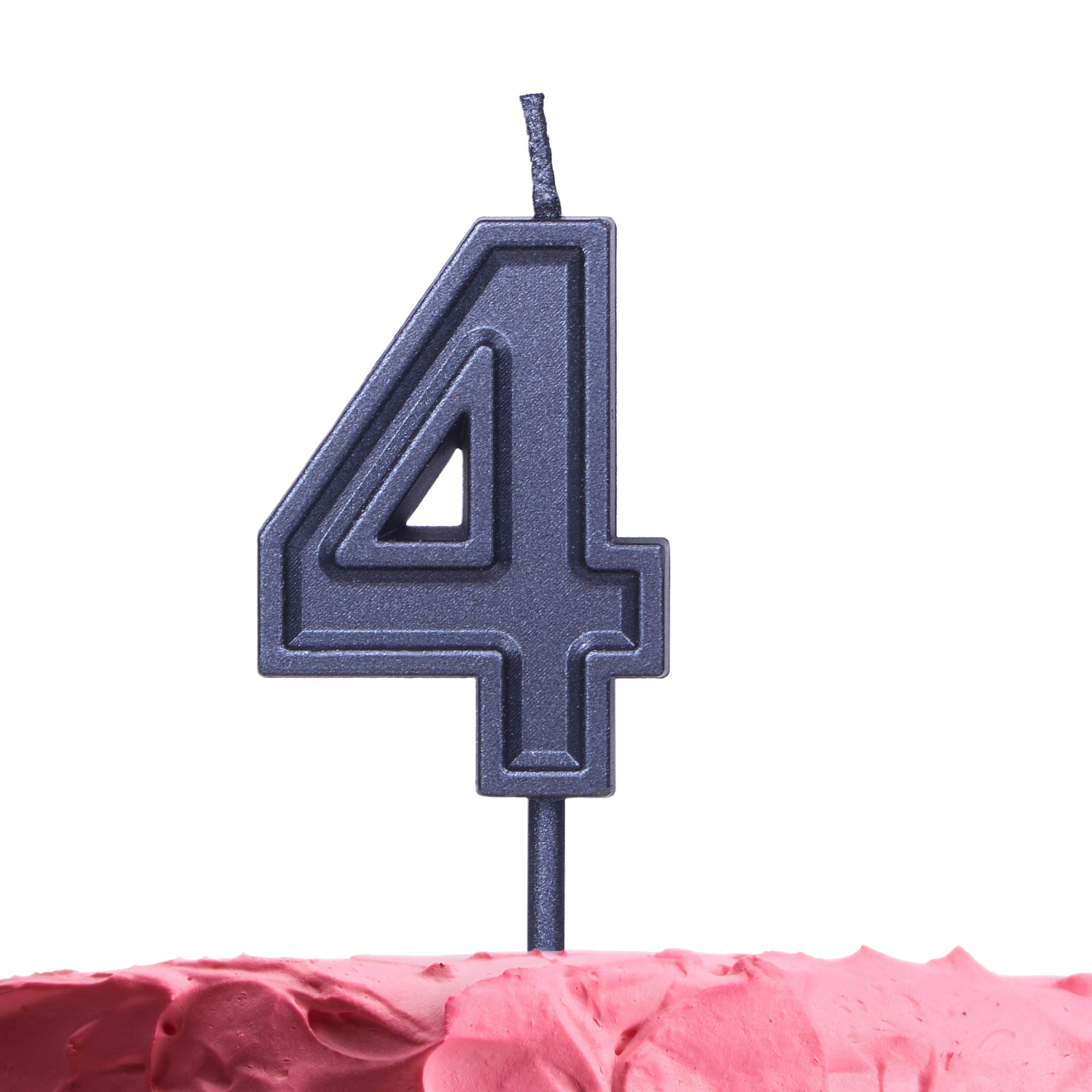 Amazon.com: GET FRESH Number 4 Birthday Candle – Black Number Four ...