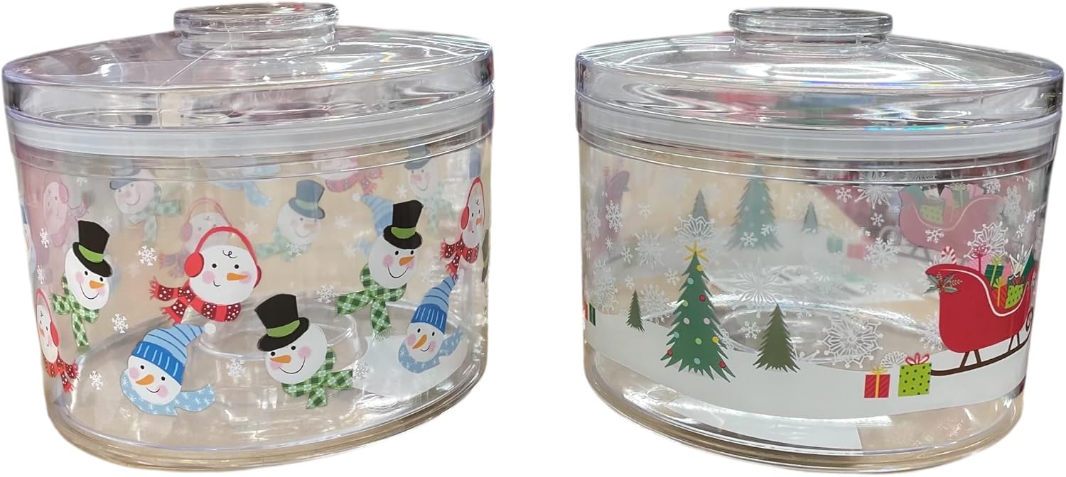Amazon.com: (2 Pack) Small Holiday Plastic Storage Containers with Lids ...