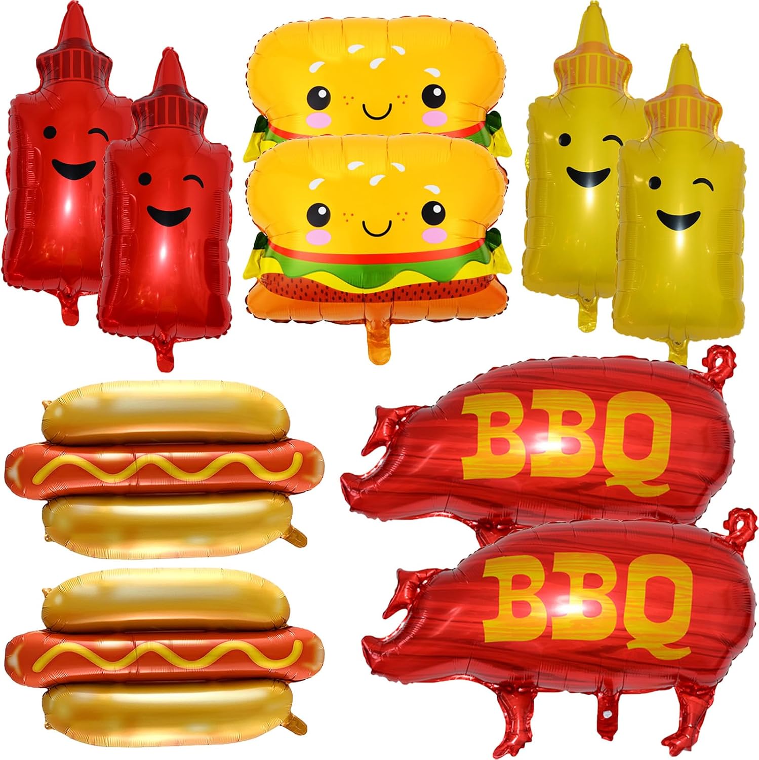 Amazon.com: 10Pcs Picnic BBQ Party Balloons Hamburger Hot Dog Ketchup ...