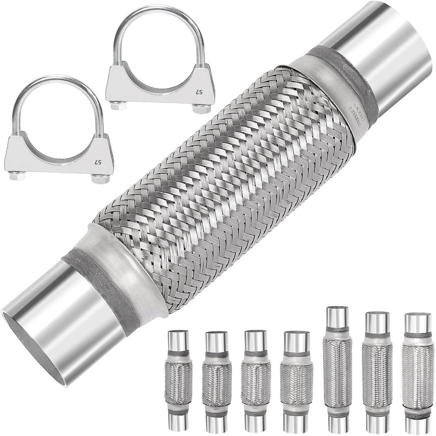 Amazon.com: Mardatt 3Pcs Exhaust Flex Pipe Stainless Steel Exhaust Flex ...