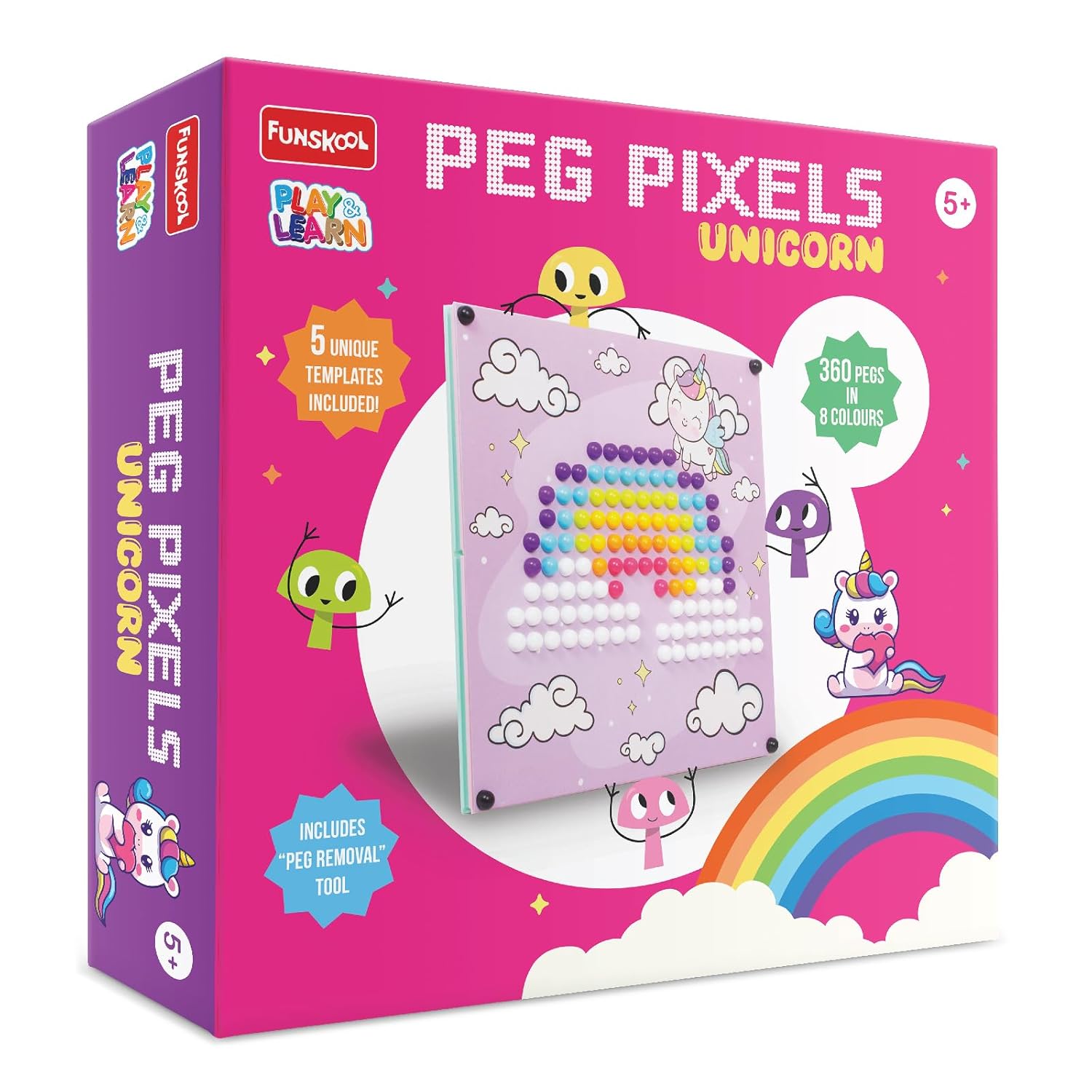Buy Play & Learn Funskool Peg Pixels Unicorn Jigsaw Puzzle Game for ...
