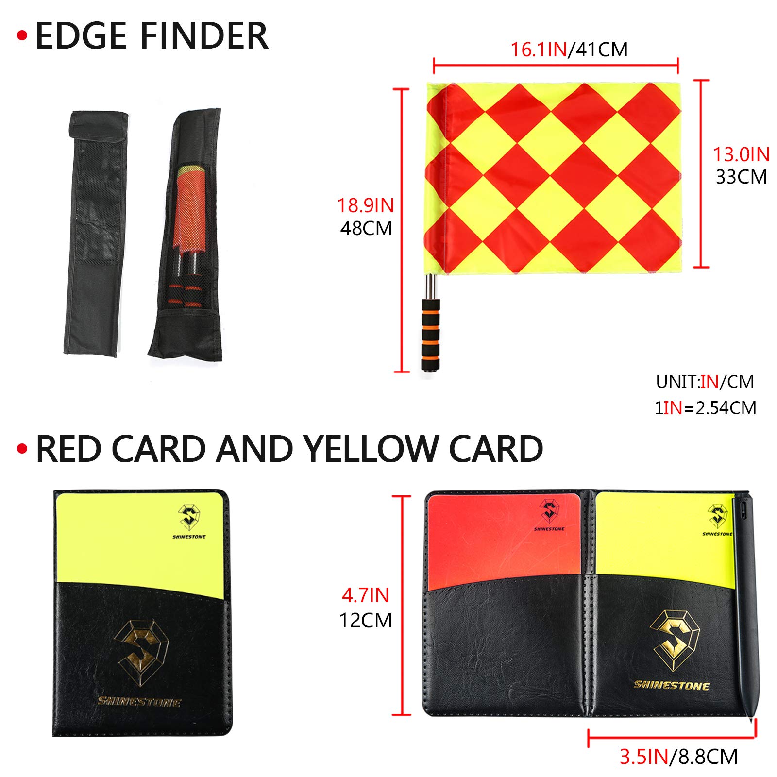 Flag Football Set Pro Soccer Referee Flag Set - 2 Checkered Flags With ...
