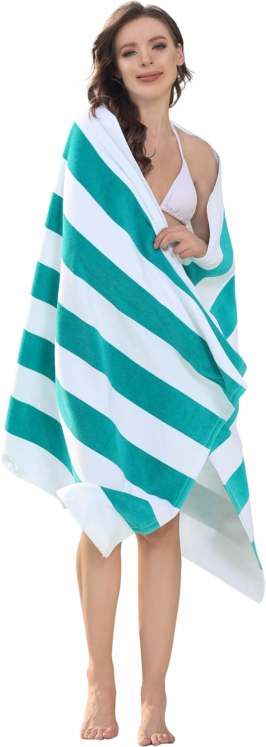 Amazon.com: WINDMILL Oversized Beach Towel 35"x70" Cabana Striped Beach ...