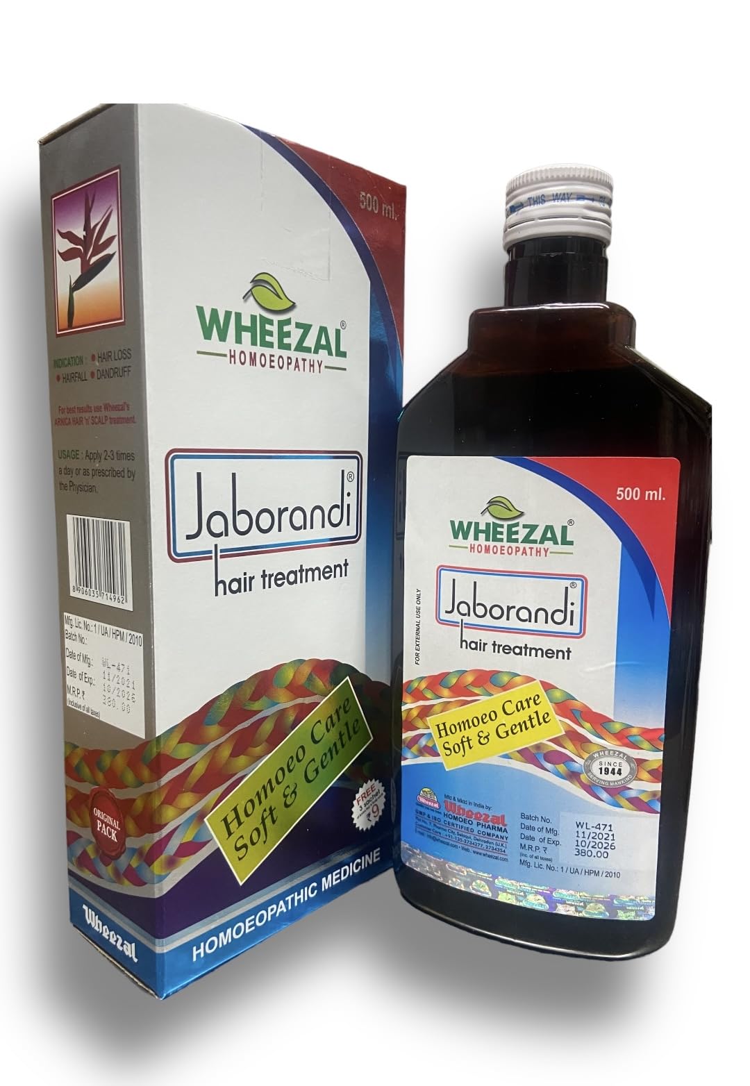 Buy homeo-22 Wheezal Jaborandi Hair Treatment Oil (500ml) - BIG SIZE ...