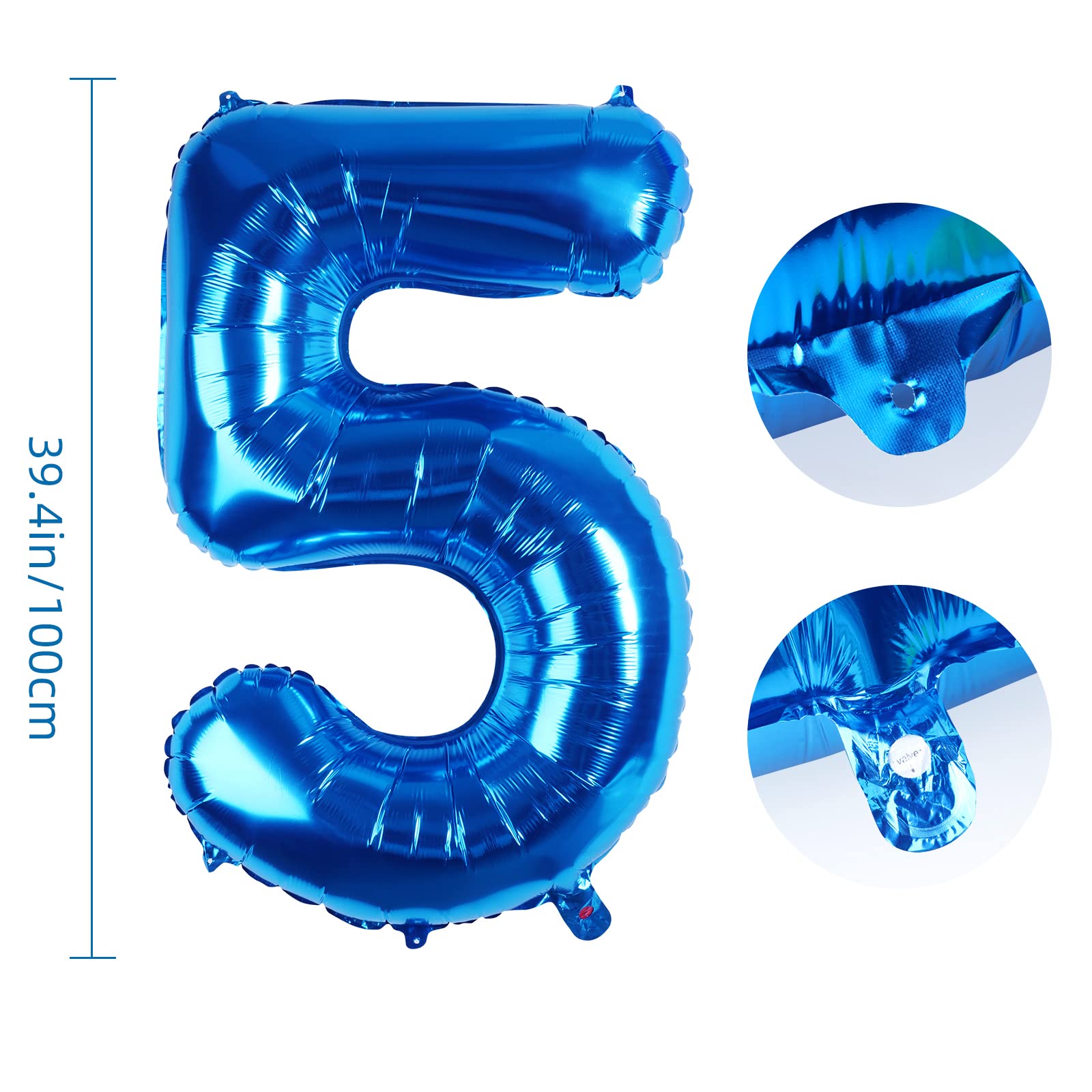 Snapklik.com : Number Balloons 40 Inch Blue Number 5 Balloon Large ...