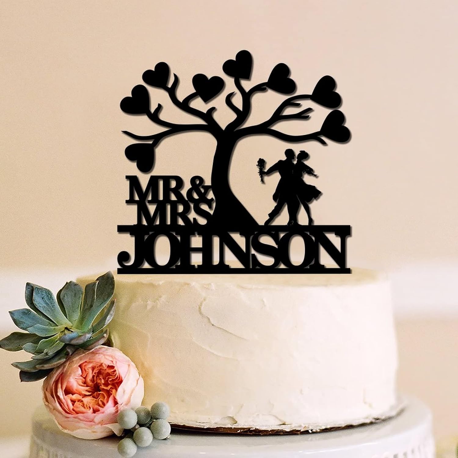 Amazon.com: Family Topper with Tree, Custom Pair Topper for Wedding ...