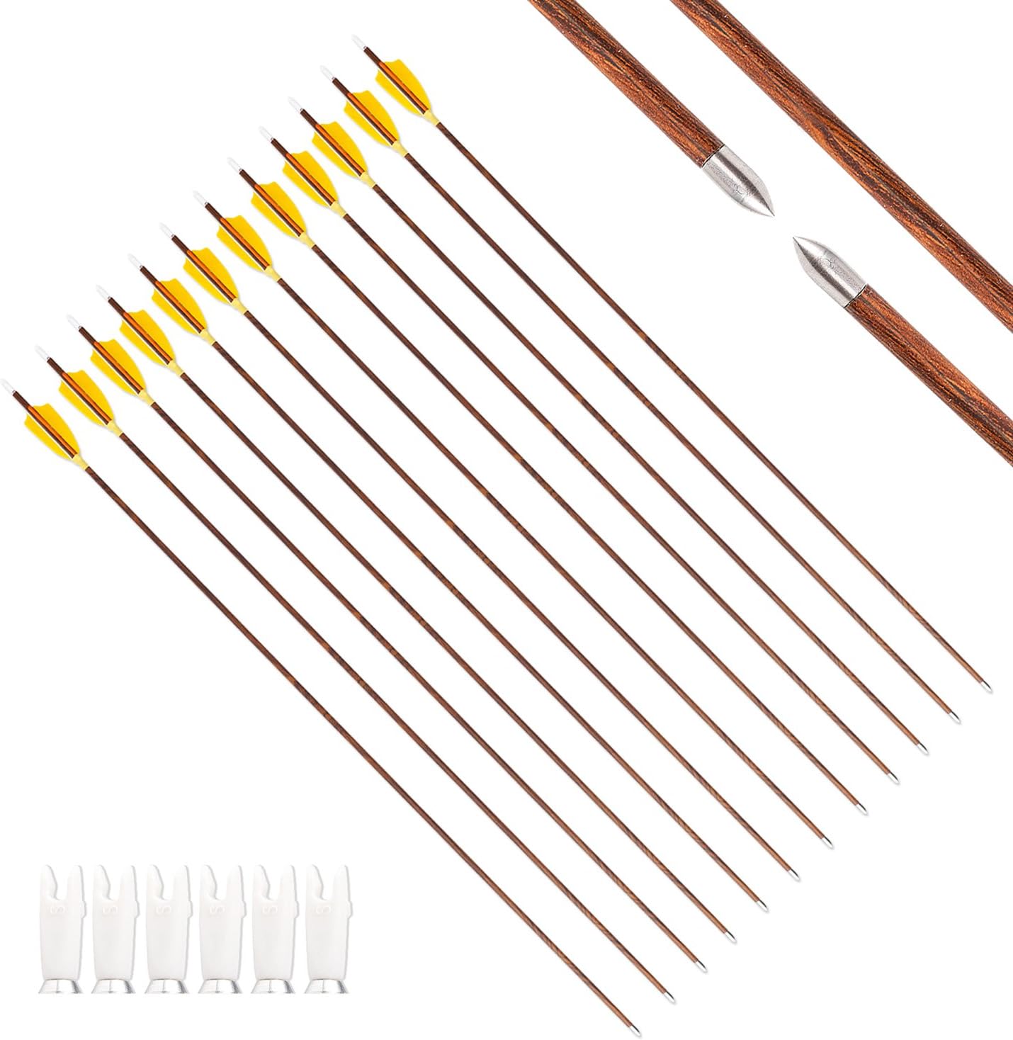 Amazon.com : MS JUMPPER Archery Arrows 1000 Spine Carbon Wood Grain ...