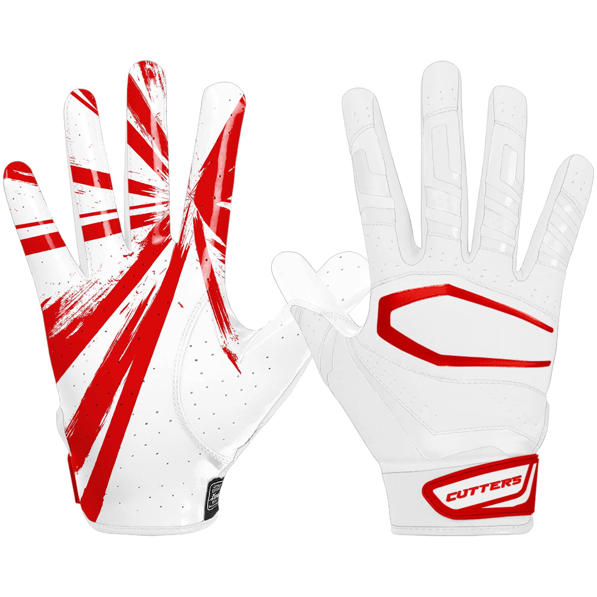 Snapklik.com : Burst Rev Pro 3.0 Receiver Gloves White/Red Burst/Adult-S