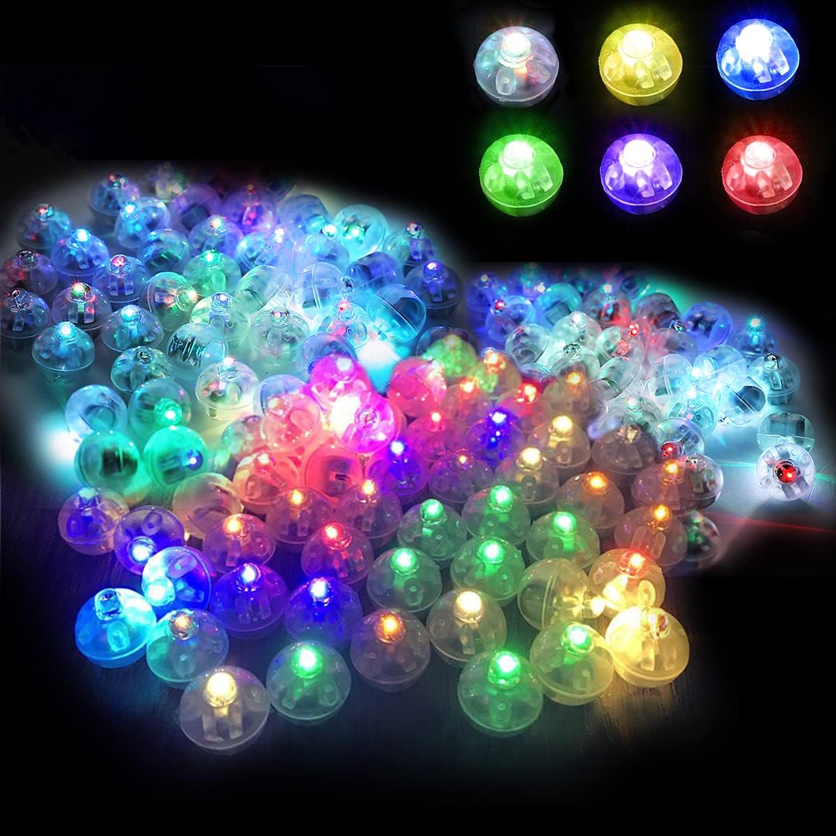 100 piezas de luces LED multicolor pequeñas luces LED impermeables ...