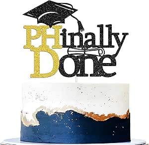 Amazon.com: Phinally Done Cake Topper, Congrats Grad/So Proud of You ...
