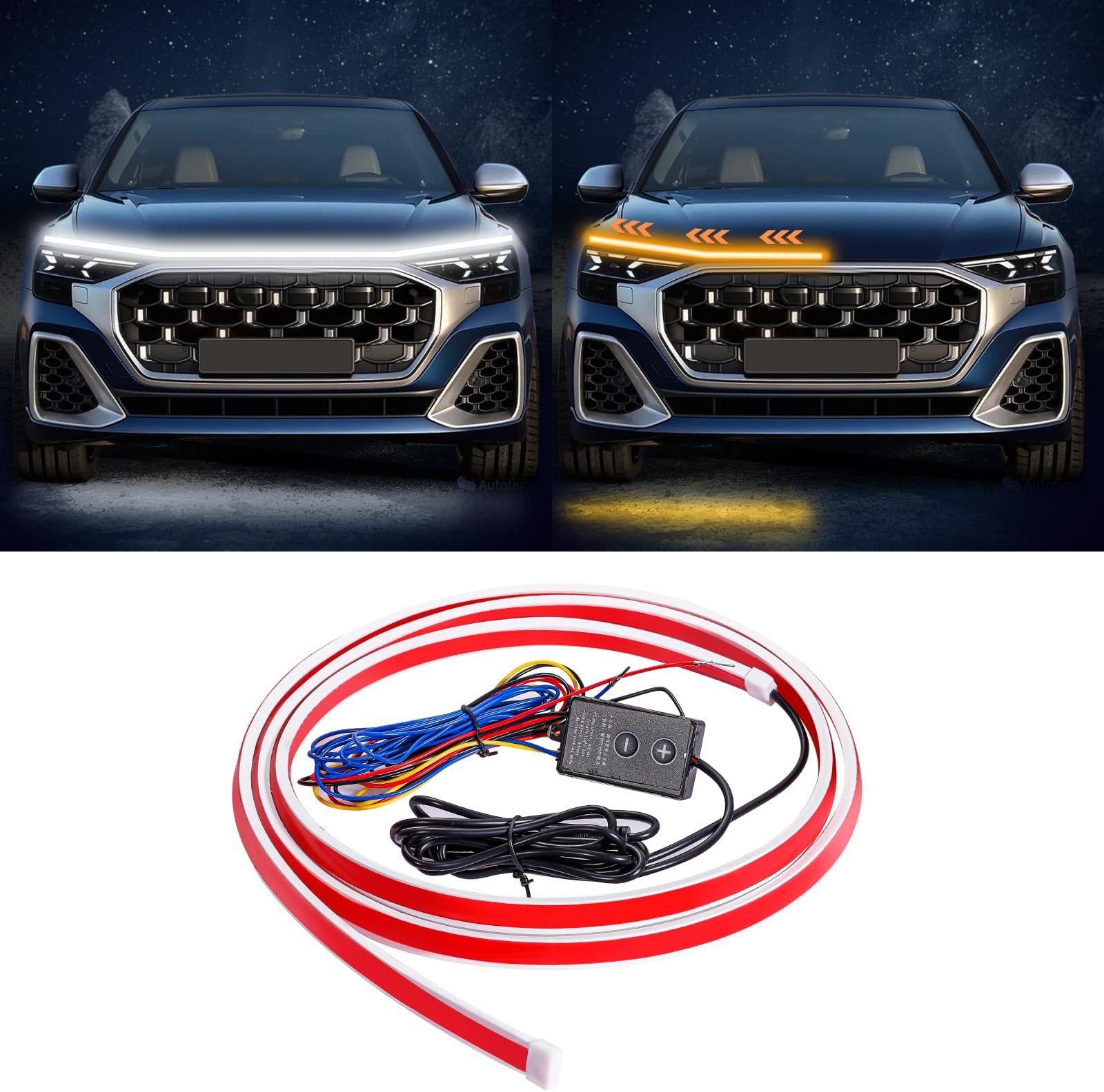 Amazon.com: Car led Hood Lights,Multicolor 120modes (59/70 Inch) 12V ...