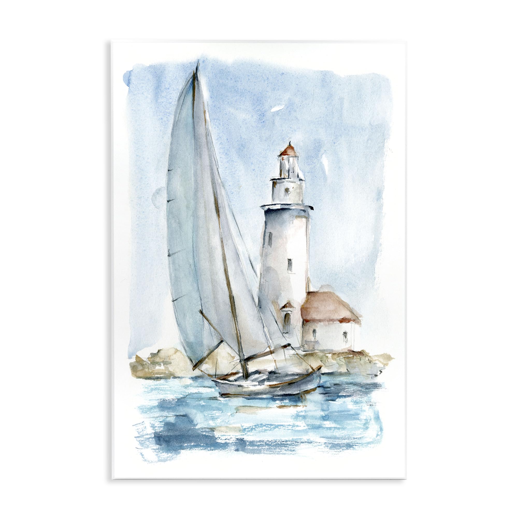 Amazon.com: Stupell Industries Nautical Sailboat & Lighthouse Wall ...