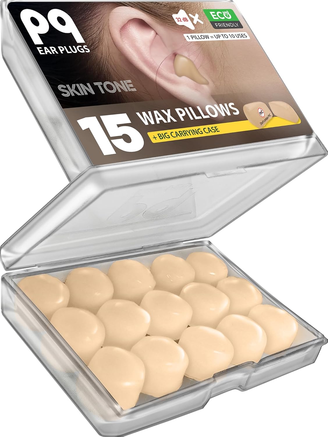 Amazon.com: PQ Wax Ear Plugs for Sleeping, Swimming - 15 Soft Noise ...