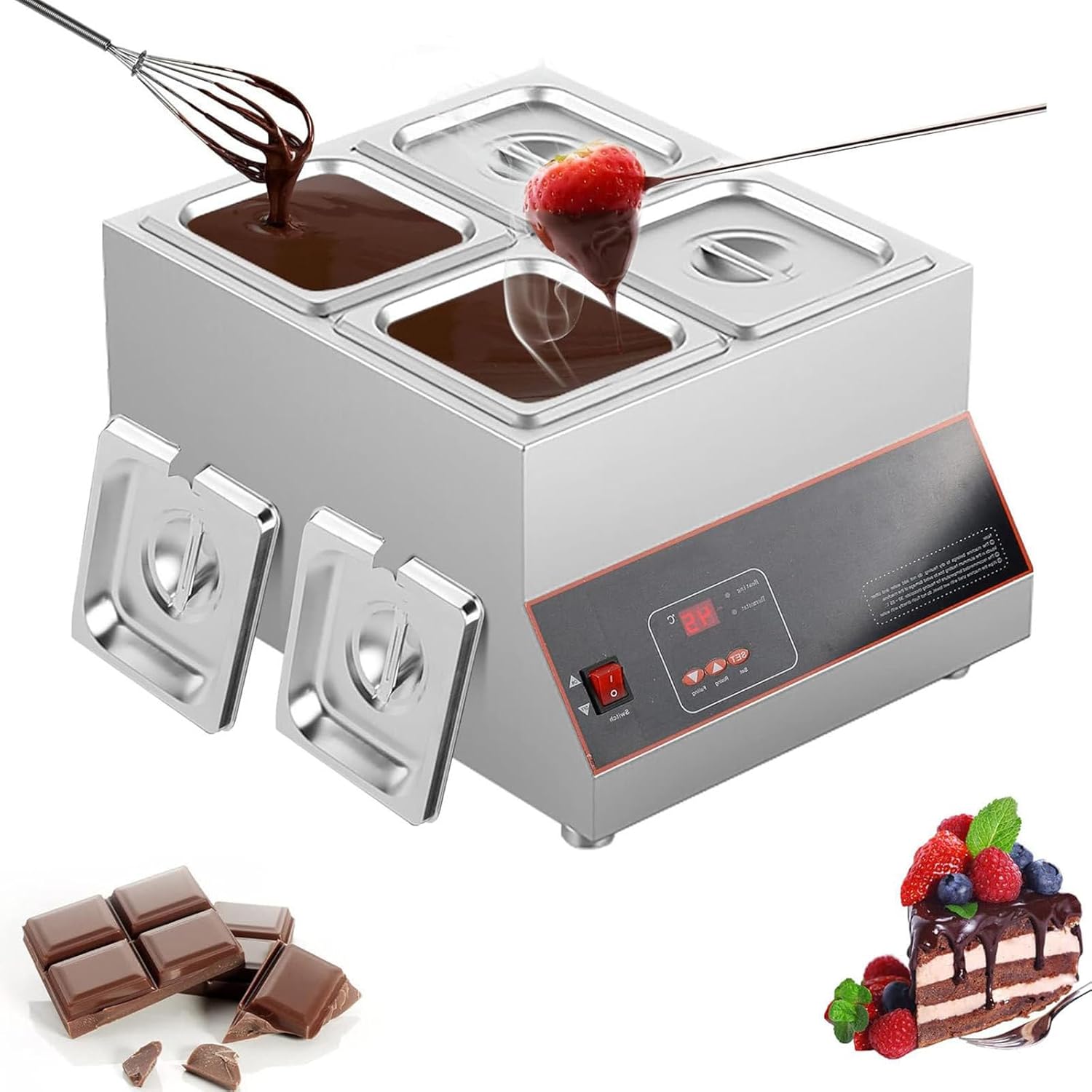 Amazon.co.jp: 6KG Chocolate Tempering Machine, 2/4 Tank 500W Chocolate ...