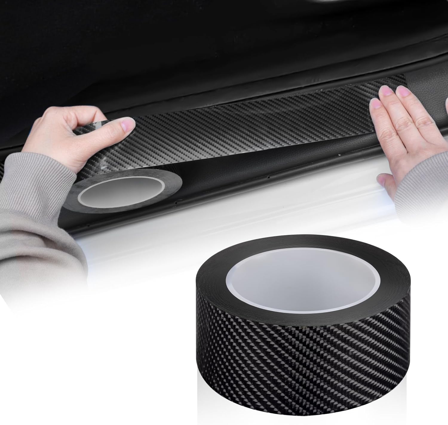 EINESIN Upgraded Car Door Edge Entry Guards, Thickened 5D Carbon Fiber ...