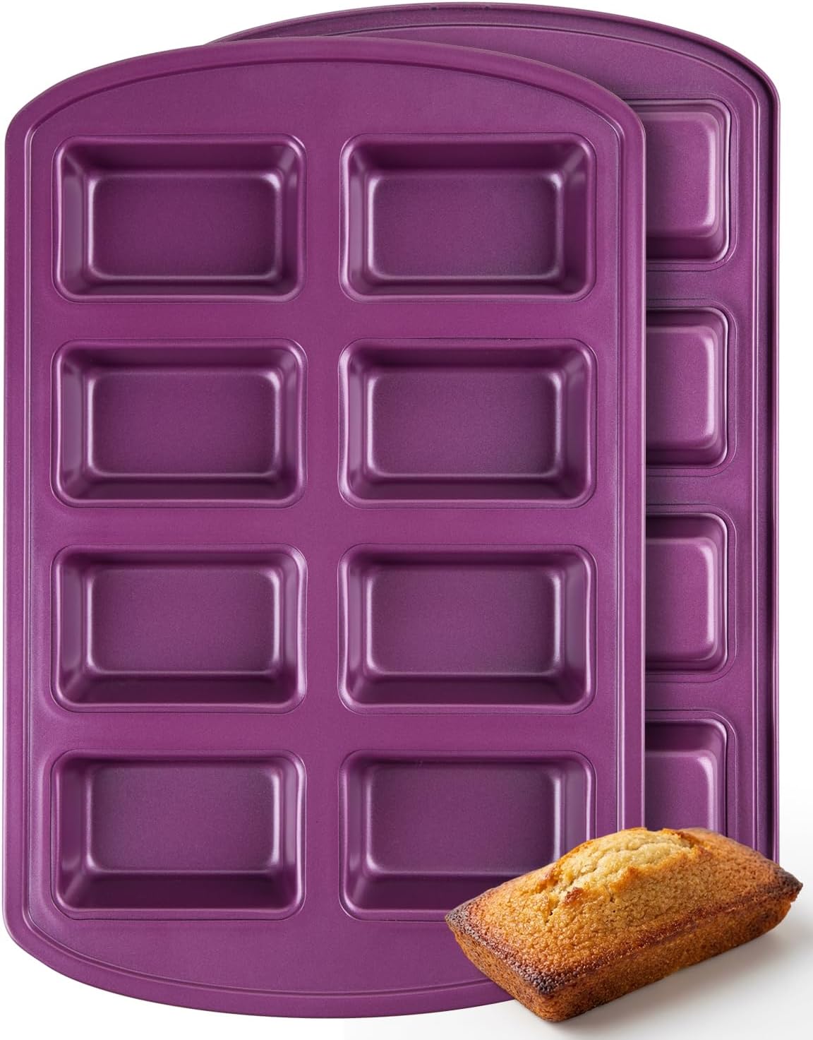 Amazon.com: CARTMAN 2-Pack 8-Cavity Mini Loaf Pans Set with Spatula ...