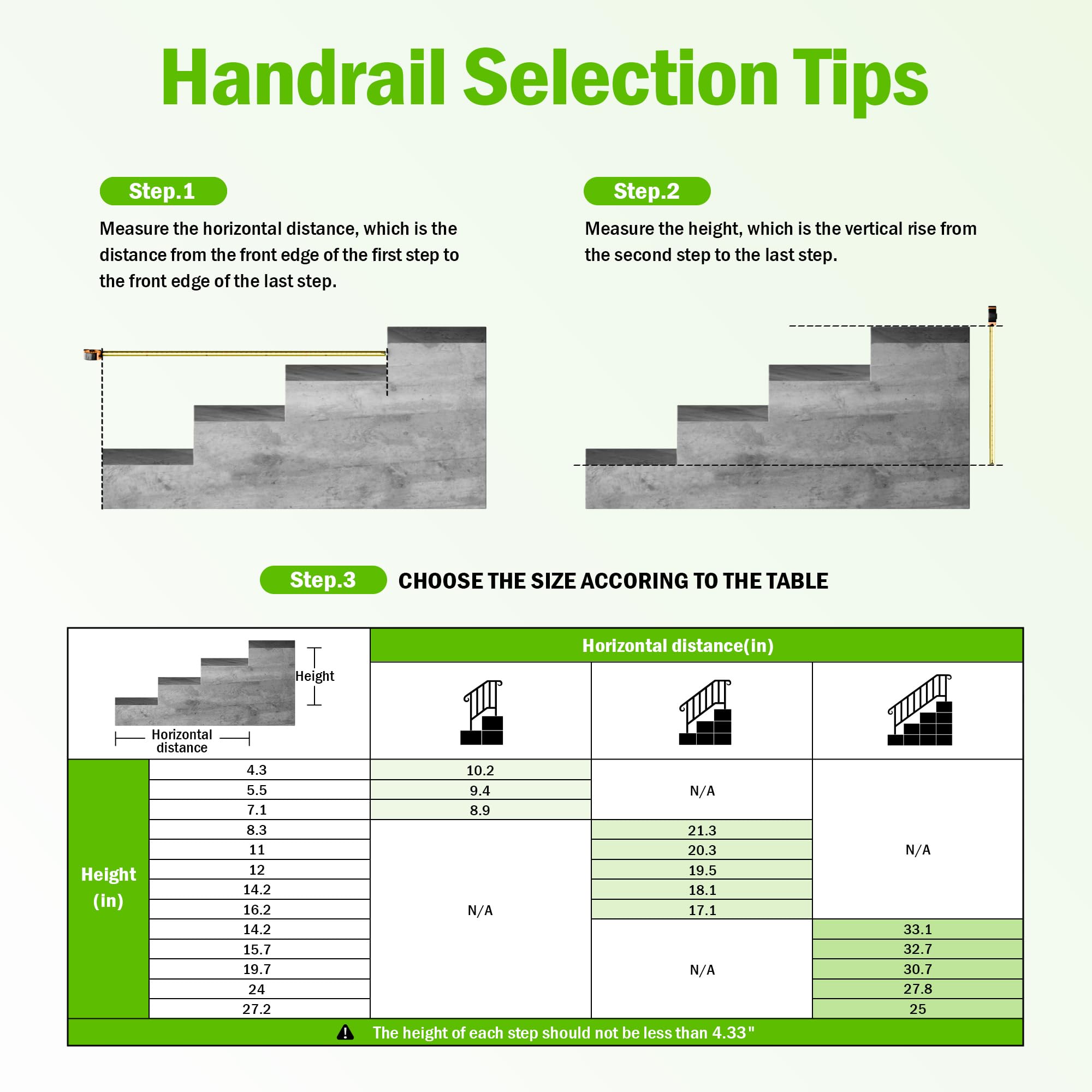 Snapklik.com : 2 Pack Wrought Iron Stair Railing For Outdoor Steps ...