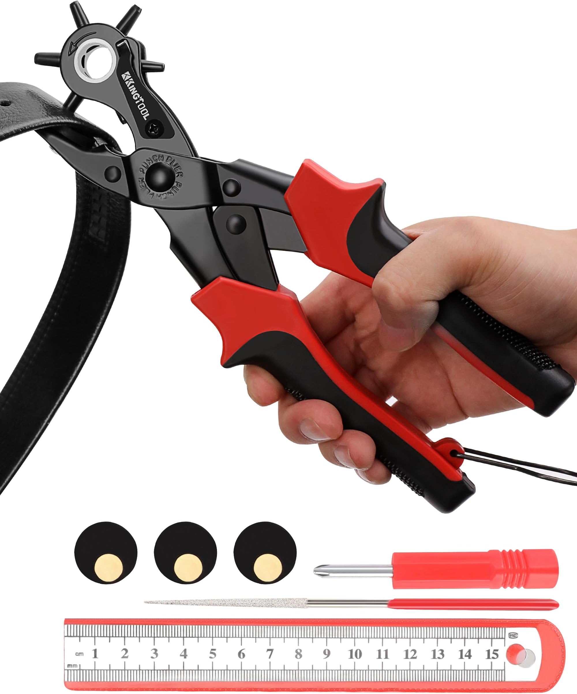 Amazon.com: TICONN Leather Hole Punch Tool Set, Heavy Duty Multi-Size ...