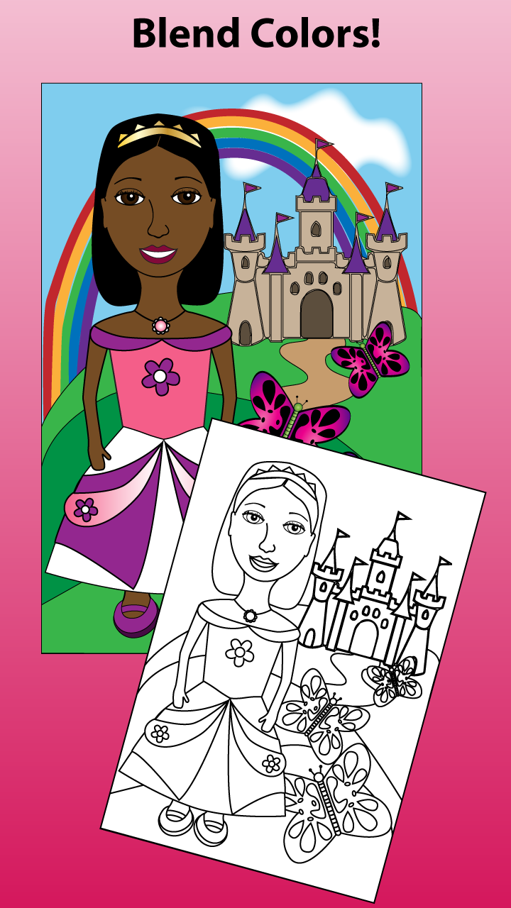 A Pretty Brown Princess Coloring Book - App on Amazon Appstore