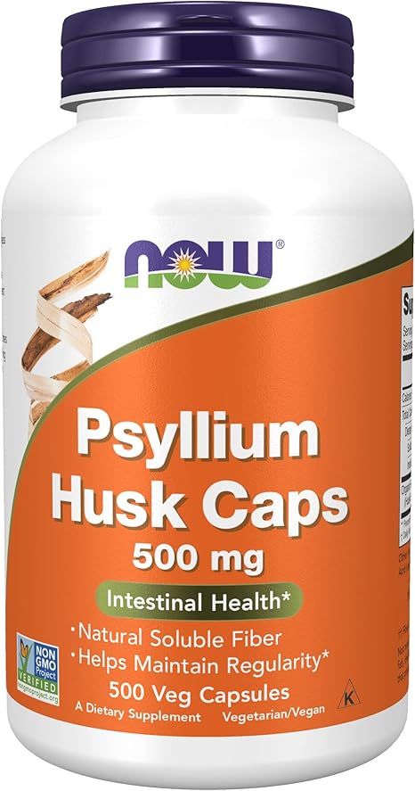 Amazon.com: NOW Supplements, Psyllium Husk Caps 500 mg, Non-GMO Project ...