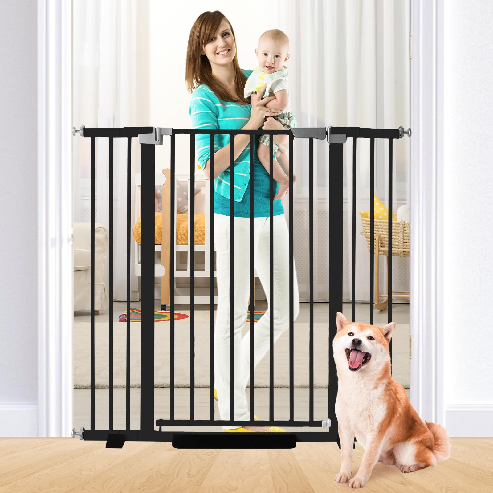 Snapklik.com : SHYUJAJIE 41 Inch Tall Cat Gate - Auto Close Adjustable ...
