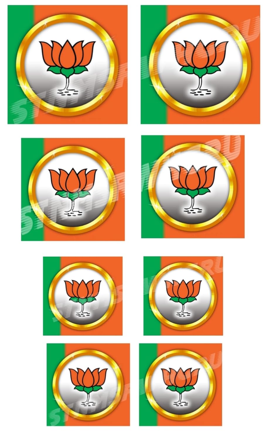 Bjp Stickers Pack Of 8 Vinyl decals (4 & 6 inch) | VOTE FOR BJP & MODI ...