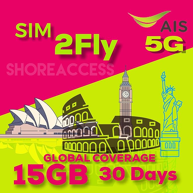 Amazon.co.jp: 【AIS】AIS Sim2Fly（グローバル向け） 15GB30日間データ通信可能 148ヵ国対応 AIS Sim2Fly(Global) 15GB 30Days ...