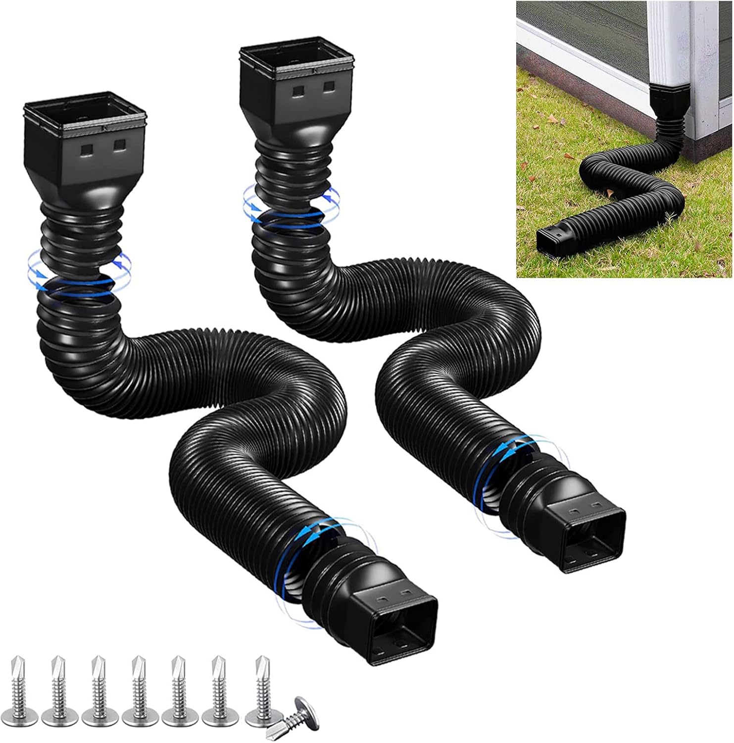 2 Pack Drain Downspout Extender,Rain Gutter Downspout Extensions ...