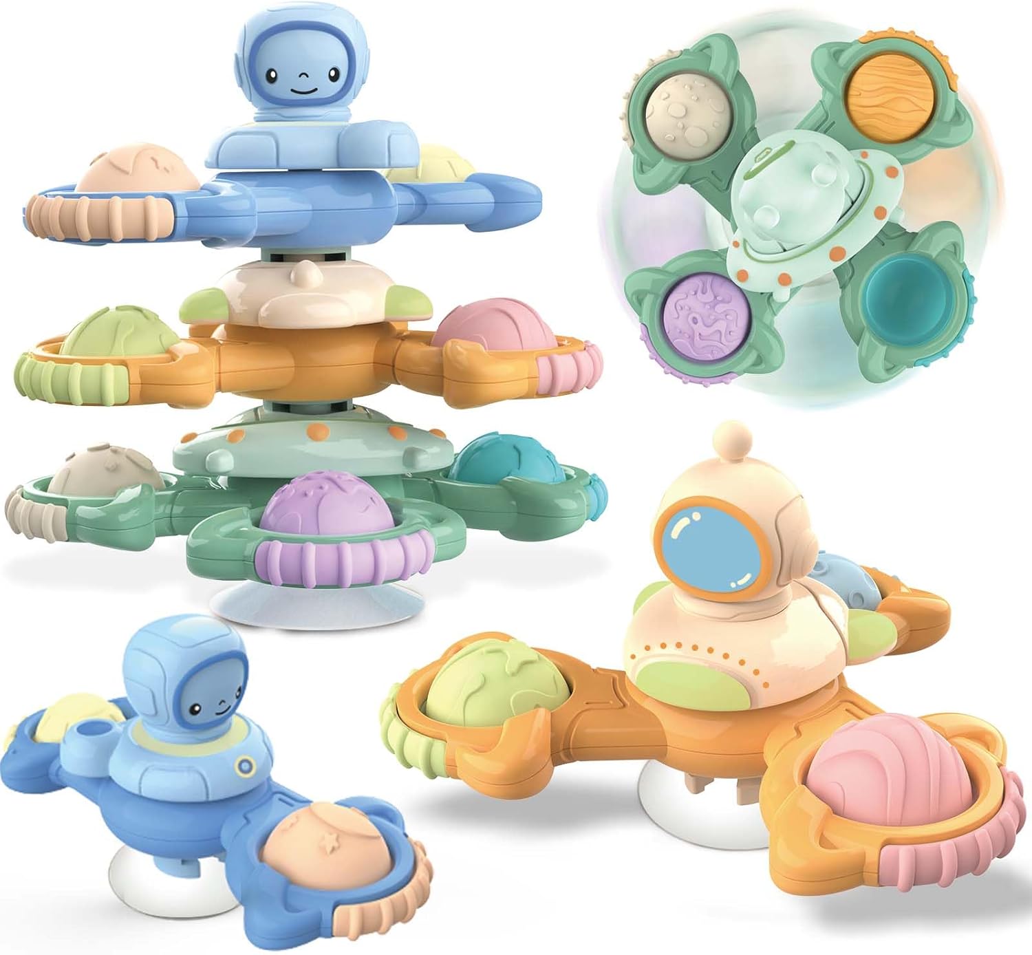 Amazon.com: VETGI 3PCS Suction Cup Spinner Toy - Sensory & Fidget Bath ...