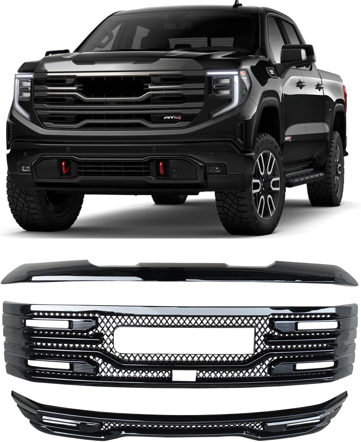 Amazon.com: YOUNGERCAR Full Set Grille Cover for 2022-2024 GMC Sierra ...