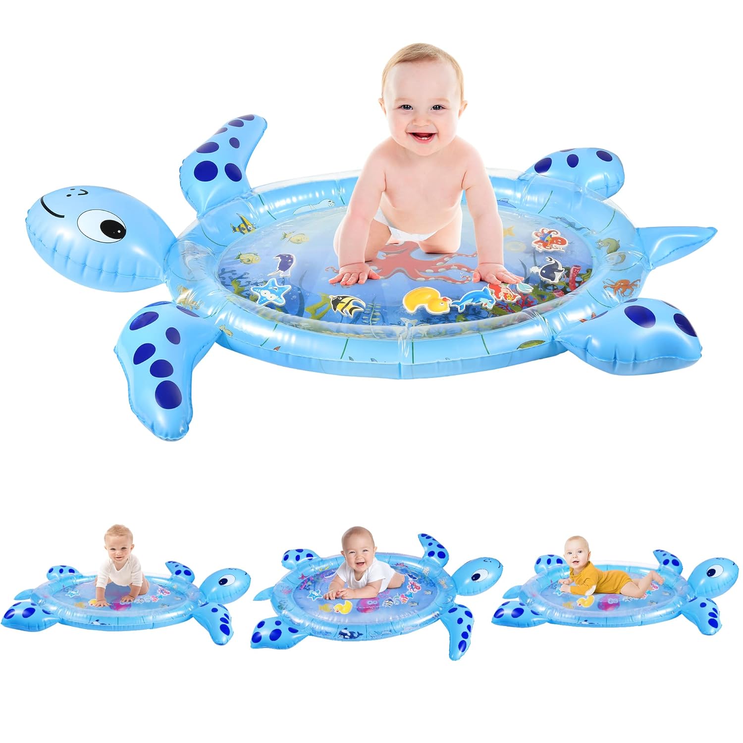 Amazon.com: Gebra Sea Turtle Tummy Time Water Mat – Inflatable Baby ...