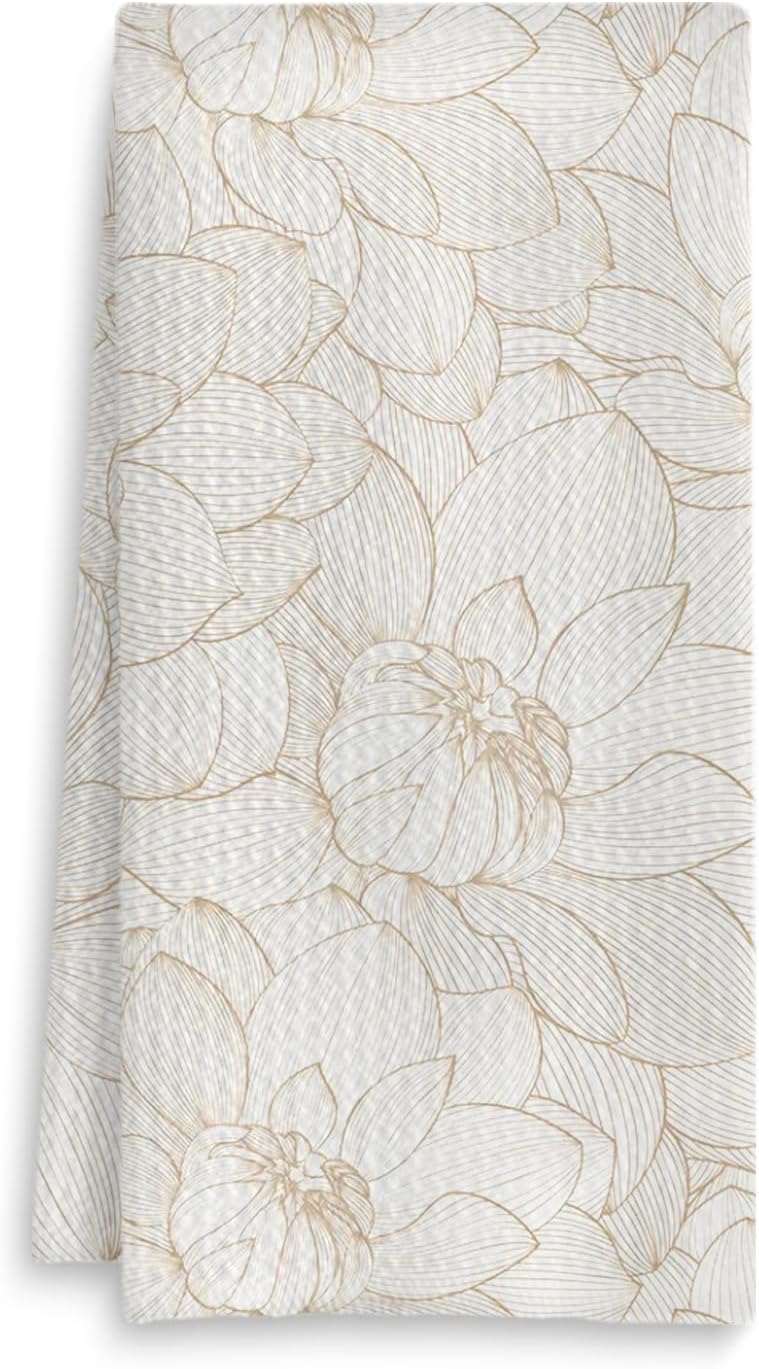 Amazon.com: Fuasei Boho Beige Floral Kitchen Towels, Lotus Flower Decor ...
