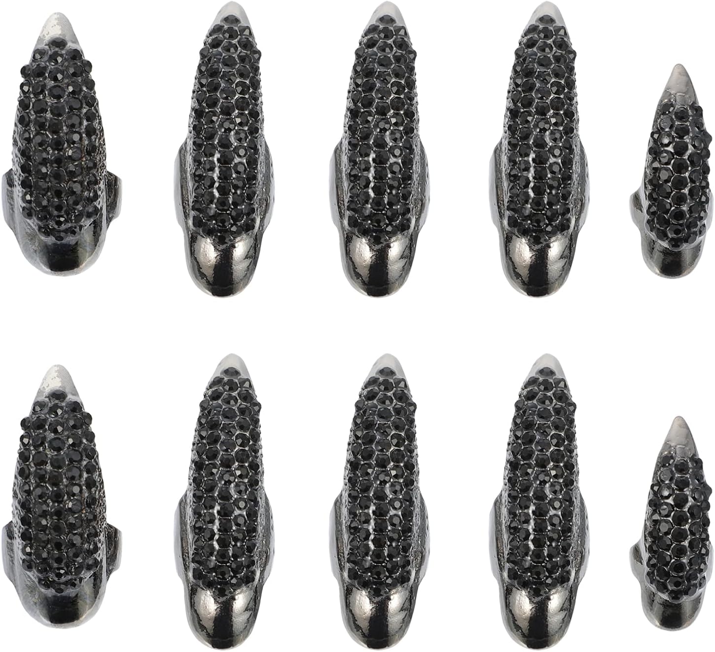 Amazon.com: False Nail Punk Style Clear Crystal Claw Paw Talon Finger ...