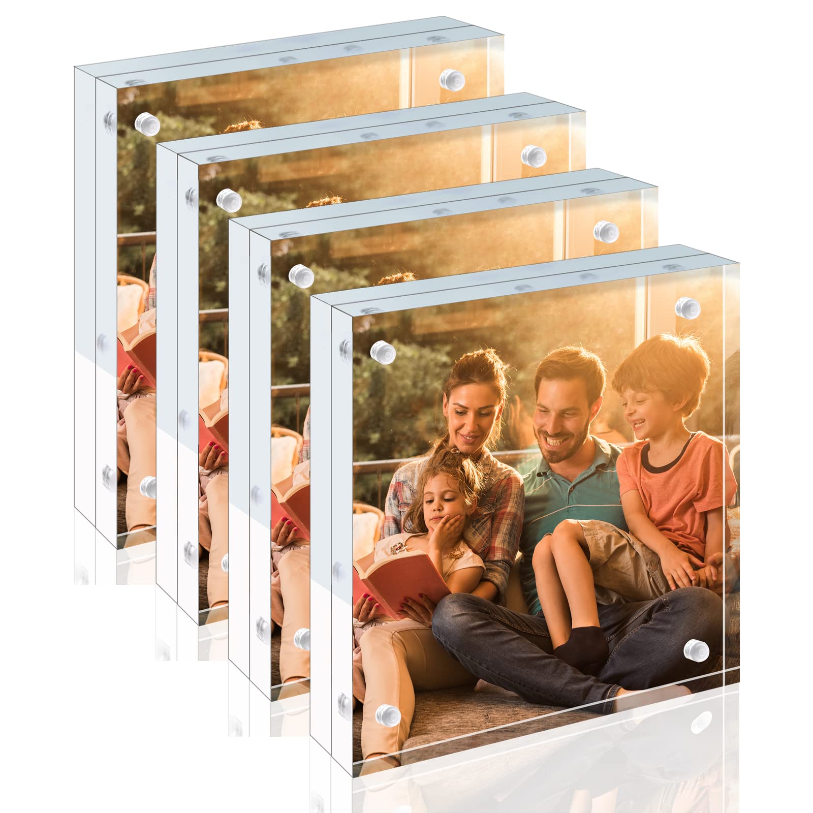 Snapklik.com : 4x4 Acrylic Frames 4 Pack, 20mm Thicker Frameless Clear ...