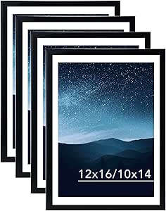 Amazon.com - JCJMY 12x16 Picture Frame Set of 4 Black for 30 x 40cm ...