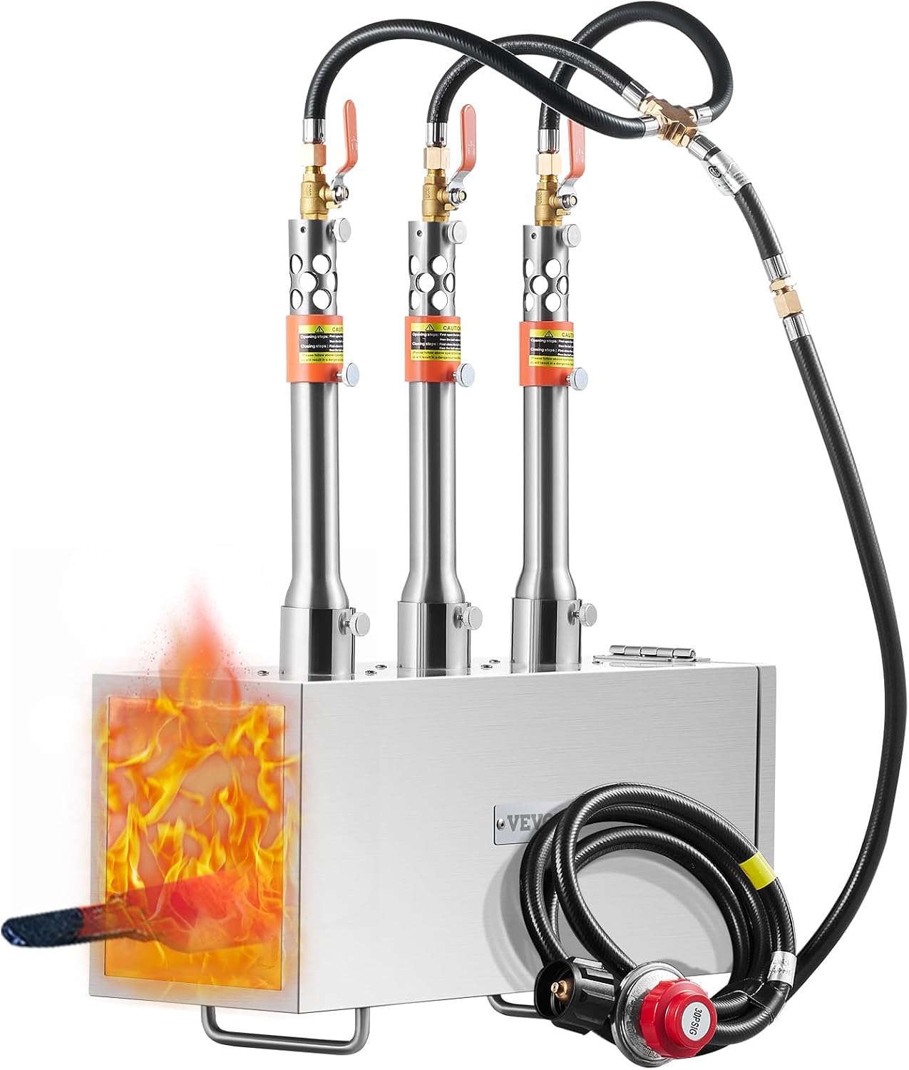 VEVOR Portable Propane Forge, 3 Burner Farrier Forge, 2600℉ Tool and ...