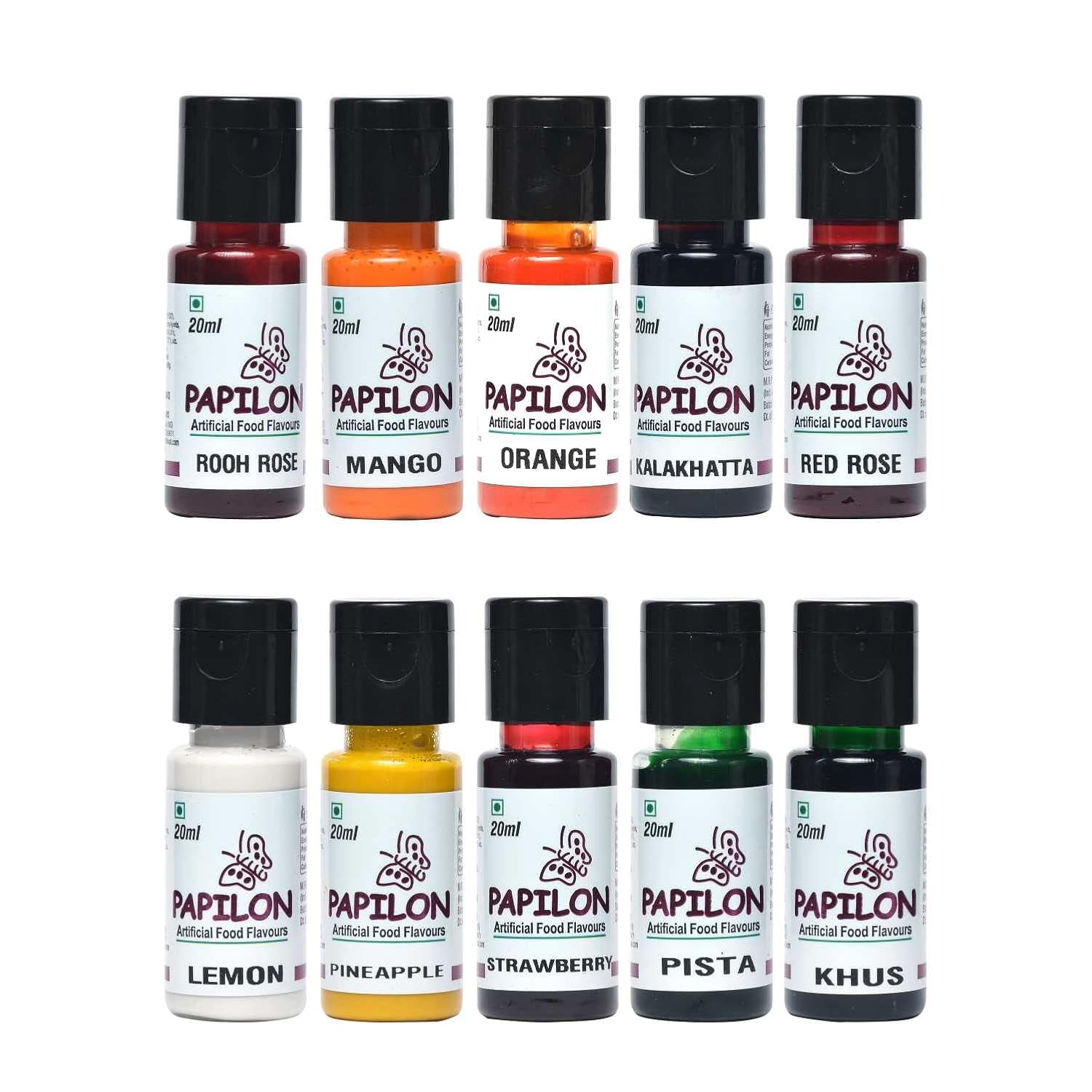 PAPILON Set of 10 Flavouring Emulsions 20ml x 10 Bottles Mixed Fruit ...