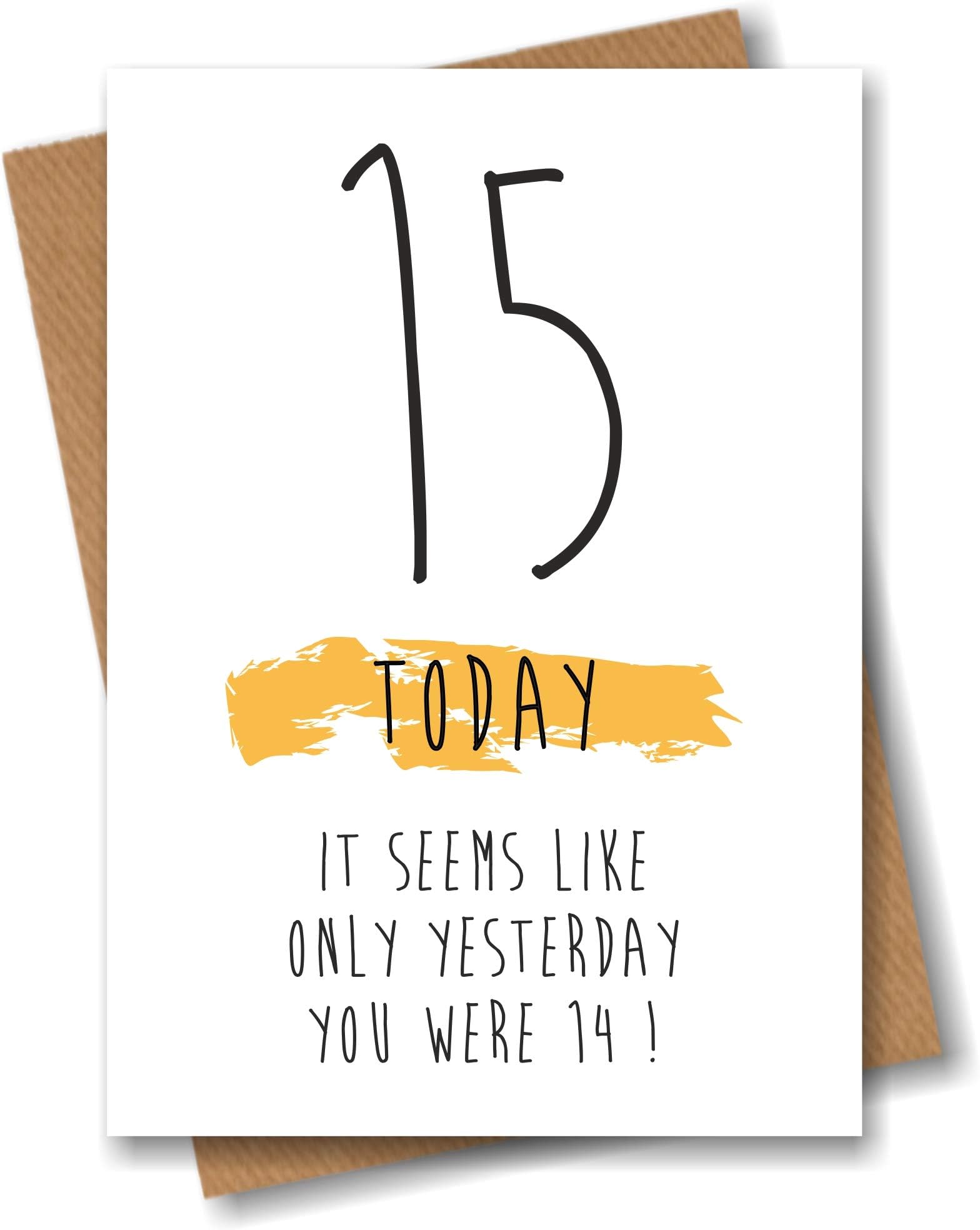 Claire Giles Ages Age 15 Boy Birthday Card, AGE15B : Amazon.co.uk ...